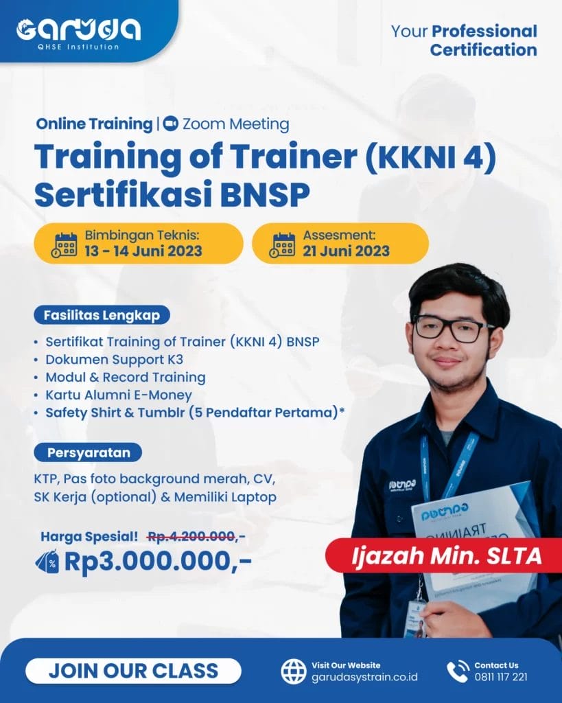Pelatihan Training of Trainer (ToT) BNSP | Garuda QHSE