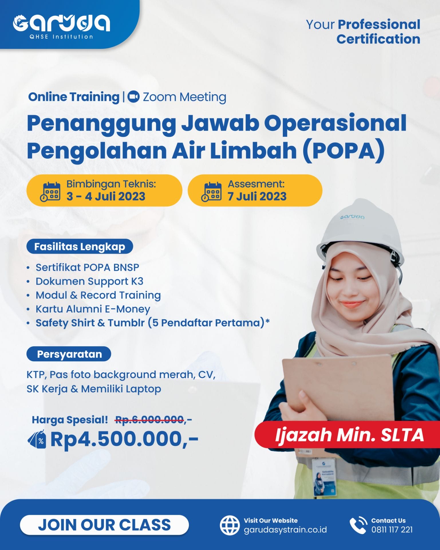 Pelatihan Operator Instalasi Pengolahan Air Limbah (IPAL) | Garuda QHSE