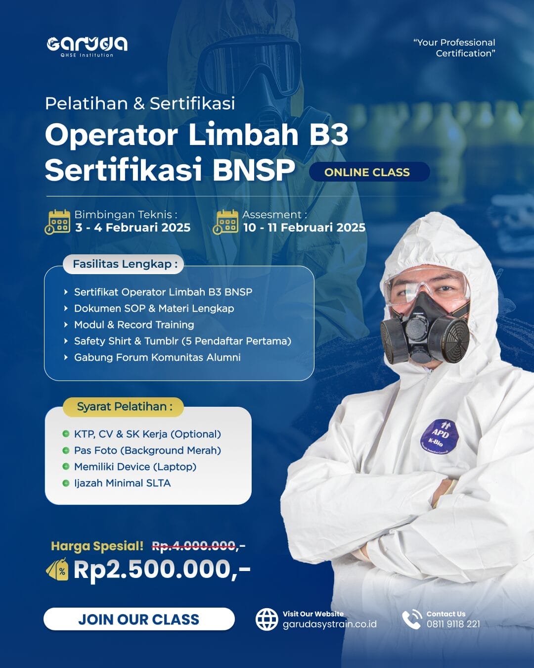 Pelatihan Operator Limbah Sertifikasi BNSP| Garuda QHSE