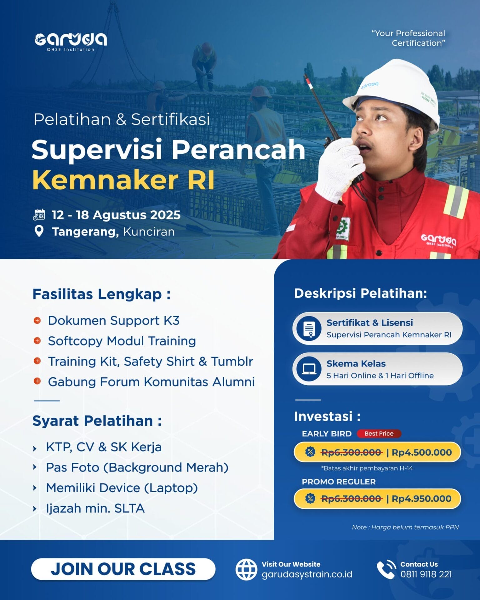 Pelatihan Supervisi Perancah Sertifikasi KEMNAKER RI | Garuda QHSE ...